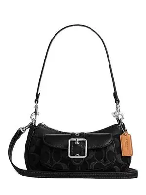 COACH Ashton Mini Shoulder Bag In Signature Denim - Black