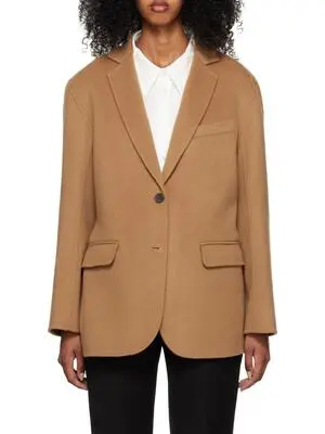 ANINE BING Quinn Single-breasted Oversized Blazer - Brown
