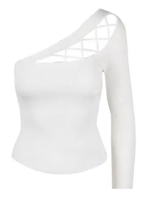 Elisabetta Franchi One-shoulder Asymmetrical Top - White