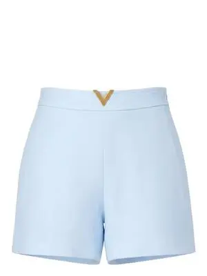 Valentino Garavani Logo Detail High-waisted Shorts - Blue