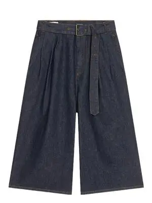 DRIES VAN NOTEN Dries Van Noten High-Waisted Belted Wide-Leg Denim Shorts