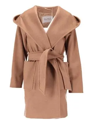 Max Mara Long-sleeved Wrap Coat - Nude