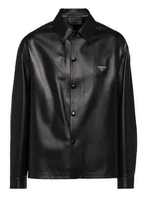 Prada Triangle-logo Button-up Shirt - Black