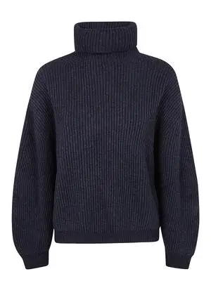 SEMICOUTURE Oversized Turtleneck Sweater - Black