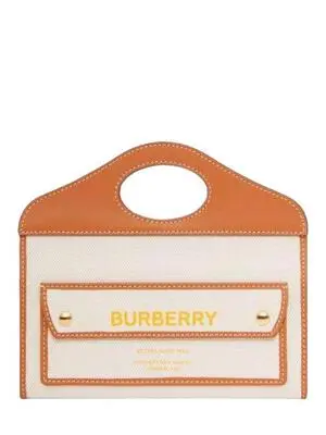 Burberry Mini Two-tone Pocket Bag - White