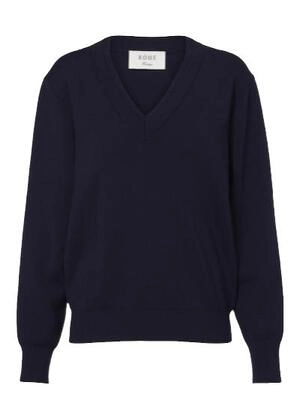 RÓHE V-neck Wool Sweater - Blue