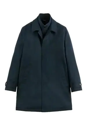 FAY Morning Coat In Meange Technical Twill - Blue