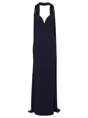 Roland Mouret Scarf Detail Corset Gown - Blue