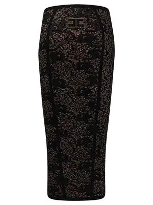 Elisabetta Franchi Lace Sheath Skirt - Black