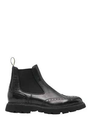 DOUCAL'S Brogue Detail Chelsea Boots - Black