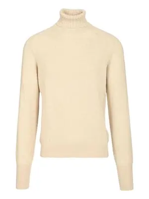 Fedeli Turtleneck Sweater With Raglan Sleeves - Beige