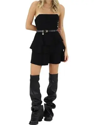 Elisabetta Franchi Sleeveless Off-the-shoulder Dress - Black