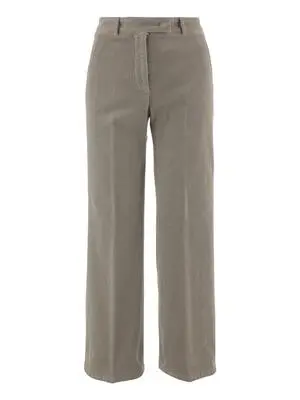 QL2 QUELLEDUE Teodora Ribbed Straight-leg Pants - Gray