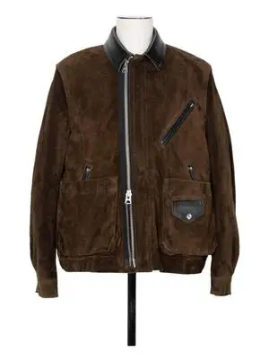 Sacai Long Sleeve Zip-up Jacket - Brown