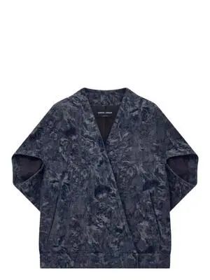Giorgio Armani Floral Jacquard Oversized Kimono Jacket - Black