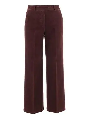 QL2 QUELLEDUE Wide-leg Corduroy Trousers - Red