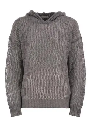 Peserico Sequined Hooded Open-knit Jumper - No