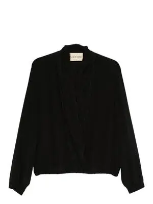 Valentino Garavani Long-sleeved Top With Lace Trim - Black