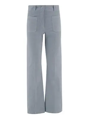 QL2 QUELLEDUE Ql2 Nina Flared Velvet Pants No