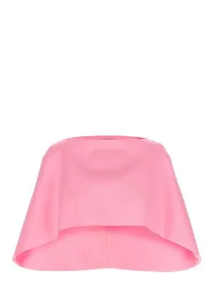 Alberta Ferretti Cropped Boat-neck Cape - Pink