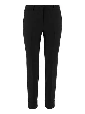 QL2 QUELLEDUE Ql2 Tailored Trousers With Belt Loops And Cuffed Hems