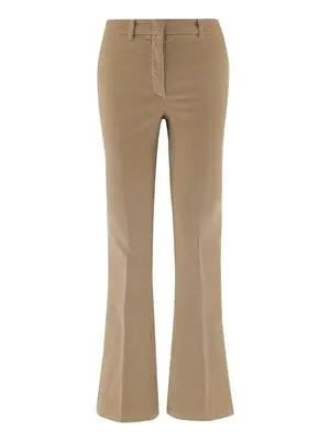 QL2 QUELLEDUE Matisse Stretch Velvet Pants - Brown