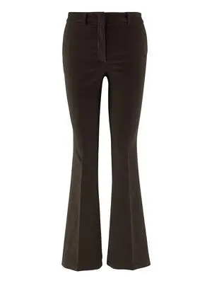 QL2 QUELLEDUE Matisse Stretch Velvet Flared Pants - Black