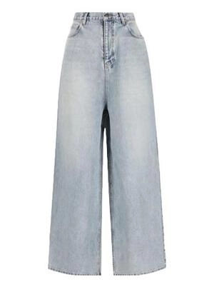 Balenciaga Wide-leg Distressed Jeans - Blue
