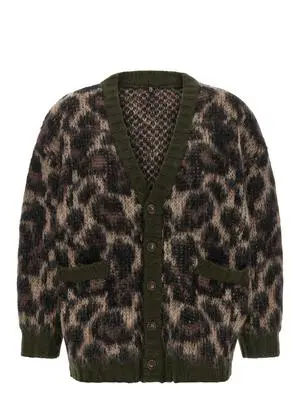 R13 Animal Print Cardigan - Brown