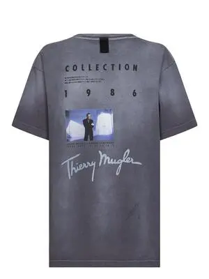 MUGLER Oversized Graphic T-shirt - Gray