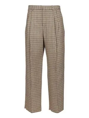 Emporio Armani Pleated Wide-leg Tartan Check Trousers - Multicolor