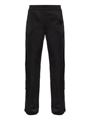 Off-White Elastic Waist Straight-leg Athletic Pants - Black