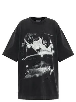 Off-White Printed Short Sleeve Crewneck T-shirt - Black