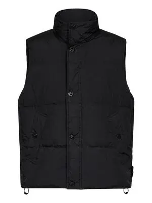 Stone Island Quilted Logo Patch Gilet - Black