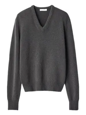LEMAIRE Cashmere V-neck Sweater - Stone