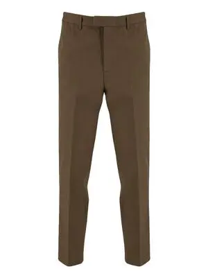 Emporio Armani Pressed-crease Slim-fit Trousers - Brown