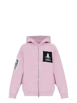 Balenciaga Long Sleeve Zip Up Hoodie - Pink