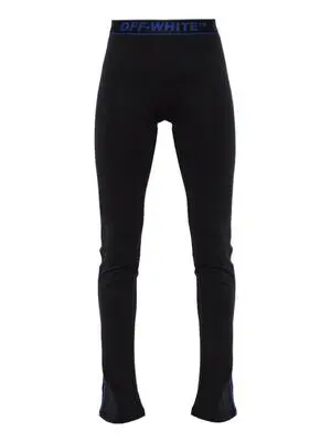 Off-White Elastic Waistband Logo Trousers - Black