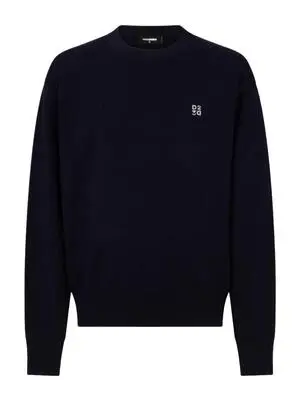 Dsquared2 Pullover With Metal Logo Detail - Blue