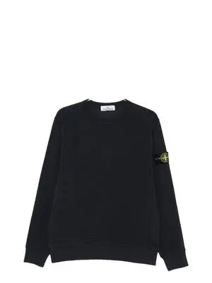 Stone Island Crewneck Sweatshirt With Logo Patch - Navy