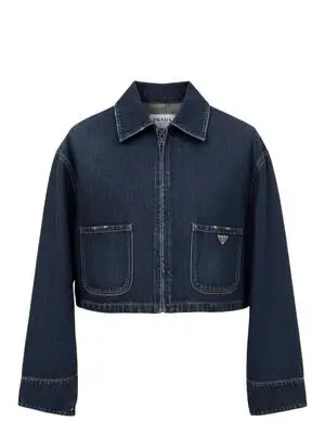 PRADA Prada Zip-Up Denim Jacket With Patch Pockets