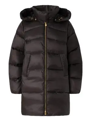 Pinko Quilted Hooded Coat - Black