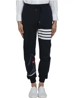 Thom Browne Logo Casual Sweatpants - Navy Blue