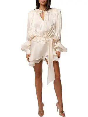 JLUXLABEL Pure Glow Draped Mini Dress - Cream