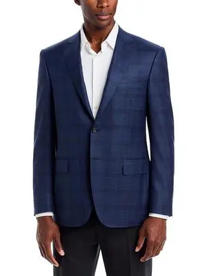 Canali Sienna Tonal Plaid Regular Fit Sport Coat - Dark Blue