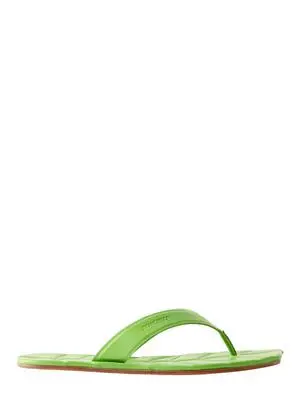 JW Anderson Leaf Logo-debossed Leather Sandals - Green