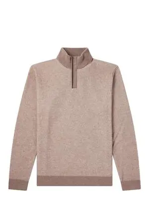 SLOWEAR Virgin Wool Half-zip Sweater - Beige