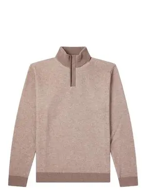 SLOWEAR Virgin Wool Half-zip Sweater - Neutrals