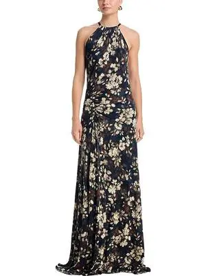 Simkhai Simkhai Cerin Halterneck Floral Print Maxi Dress Black Multi