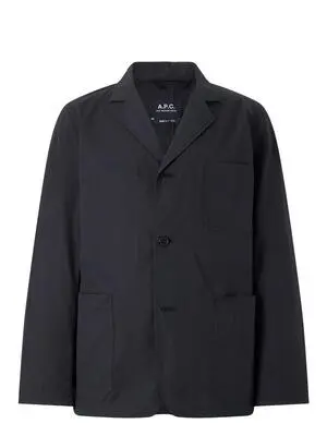 A.p.c. Phil Organic Cotton-gabardine Blazer - Black